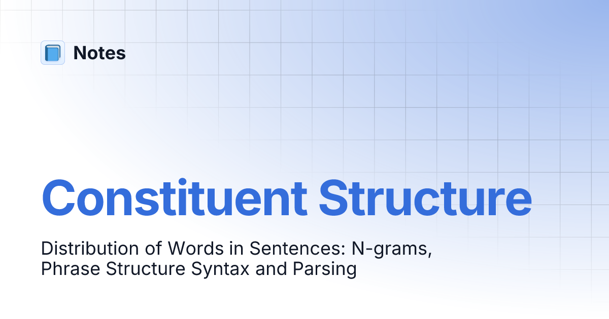 Constituent Structure | Notes